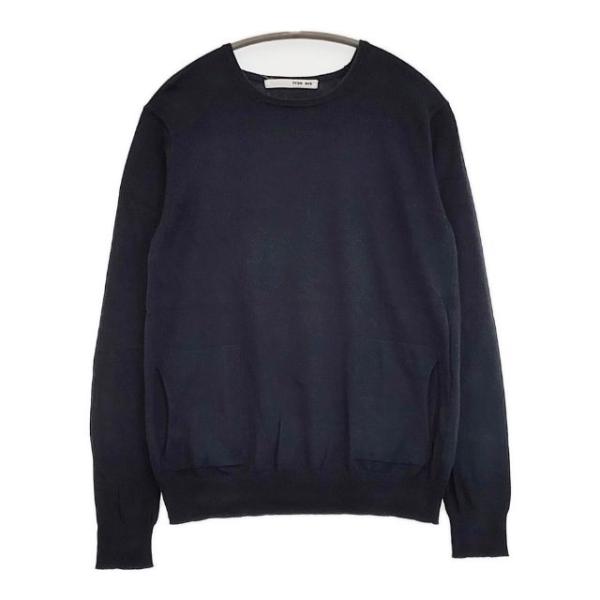 L262305-97208-39    evam eva E154K016 コットンカシミヤ ニットソー セーター ニット ネイビー エヴァムエヴァ 5-0827M 262305【参考ランク】B【全体の印象】使用感が見受けられますが、使用す...