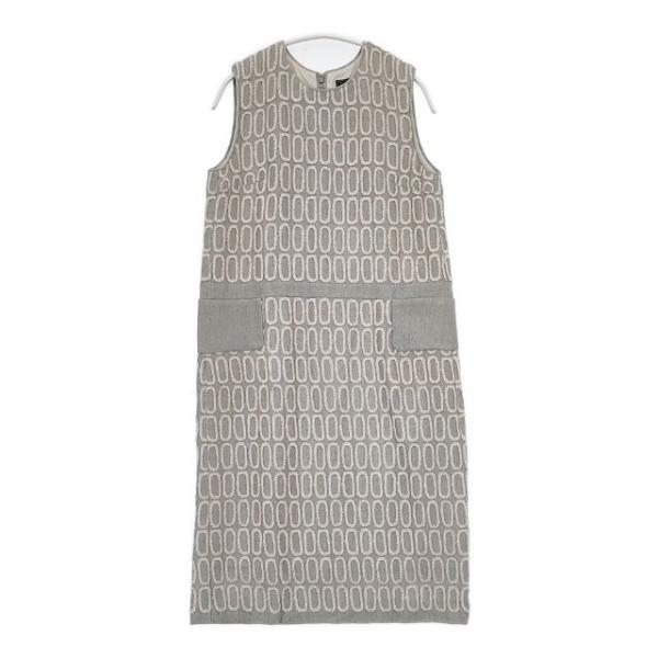 L262996-972008-229    mina perhonen grass window 刺繍 ra3005 ウールノースリーブドレス ワンピース グレー ミナペルホネン 5-1116T 262996【参考ランク】B【全体の印象】使...