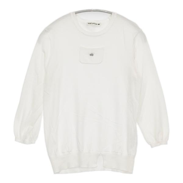 L264557-972008-179    mina perhonen tasca ads8980 サイズ38 定価41800円 コットン クルーネック ニット 25SS ホワイト ミナペルホネン 5-0603M 264557【参考ランク】...