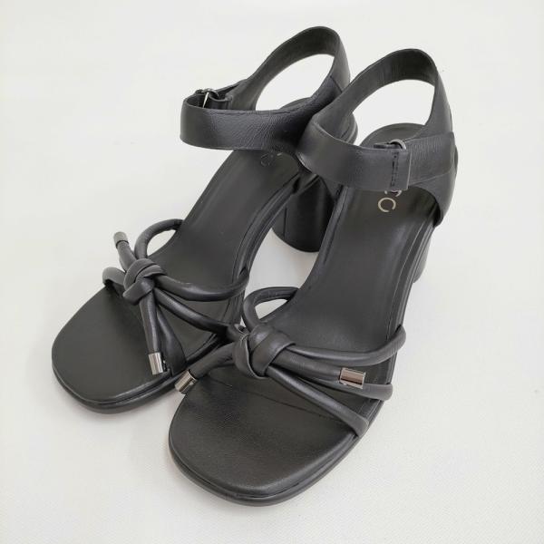 L264718-950008-149    ecco sculpted alba 65 レザーヒールサンダル 23.5cm/37 定価33000円 サンダル 25SS ブラック エコー 5-0603S 264718【参考ランク】A【全体の印...