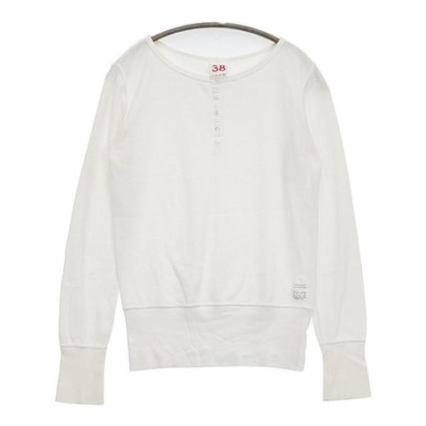 L265563-91958-19    FABRIQUE en planete terre コットン ヘンリーネック ワッフル 長袖Ｔシャツ カットソー ロンＴ ホワイト ファブリケ 5-1016M 265563【参考ランク】A-B【全体の...