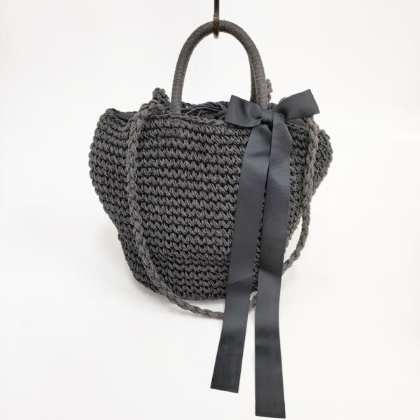 L266188-92608-19    Bilitis dix-sept ans ペーパークロス Woven Bag Mサイズ かごバッグ ブラック ビリティス ディ セッタン 5-0809S 266188【参考ランク】B【全体の印象】使用...