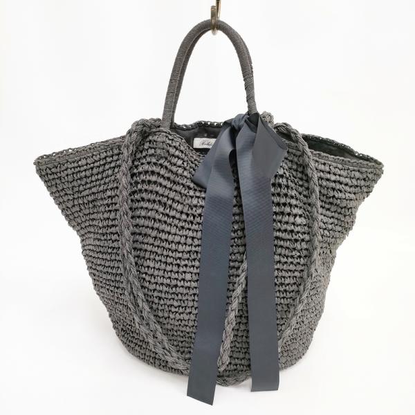 L266189-93908-29    Bilitis dix-sept ans ペーパークロス Woven Bag Lサイズ かごバッグ ブラック ビリティス ディ セッタン 5-0809S 266189【参考ランク】B【全体の印象】使用...