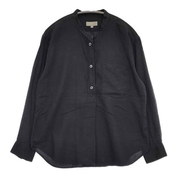 L266655-97208-39    MARGARET HOWELL 578-8253012 PLAIN COTTON FLANNEL SHIRT プルオーバー 長袖シャツ 濃紺 ネイビー マーガレットハウエル 5-1109M 26665...