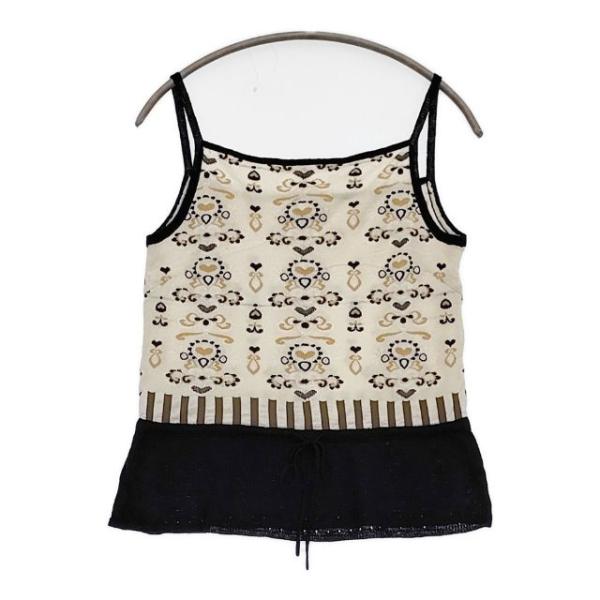 L266853-91308-15    ANTIPAST ハート ニット ノースリーブトップス キャミソール ベージュ ブラック アンティパスト 5-1109M 266853【参考ランク】A-B【全体の印象】やや使用感はありますが、全体的な...