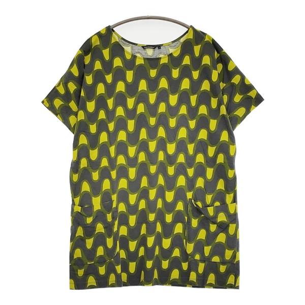 L267485-98408-39    marimekko VITI チュニック サイズS 半袖Tシャツワンピ ワンピース チャコールグレー イエロー マリメッコ 5-0806S 267485【参考ランク】B【全体の印象】使用感が見受けられ...