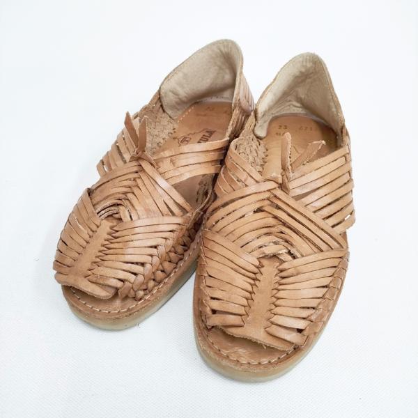 L268019-931208-99    CHAMULA ナヤリット Nayarit ハンドメイド レザーサンダル 革 定価28600円 45R取扱 23cm サンダル ベージュ チャムラ 5-0802S 268019【参考ランク】B【全体...