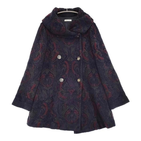 L268695-93008-29    COSA-NOSTRA ペイズリー柄 572342D サイズ42 コート ネイビー ワインレッド コーザノストラ 5-1214T 268695【参考ランク】B【全体の印象】使用感が見受けられますが、使...