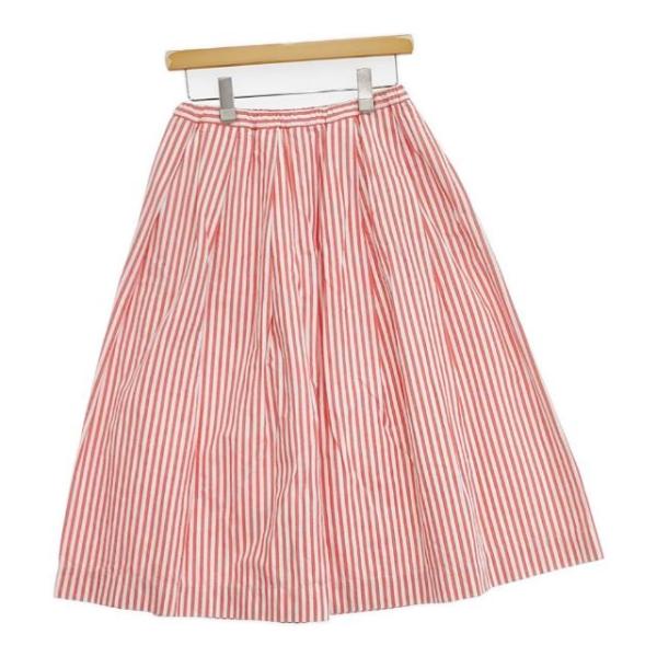 L269128-96508-39    BASIC AND ACCENT ストライプ コットンリネン ロングスカート ピンク ホワイト ベーシックアンドアクセント 5-1204M 269128【参考ランク】A-B【全体の印象】やや使用感はあ...