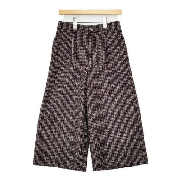 L269175-91308-19    Brahmin 日本製 ウール混 チェック ワイド パンツ ブラウン ネイビー ブラーミン 5-1225T 269175【参考ランク】A【全体の印象】使用感が少なく全体的に綺麗に感じられます。※詳しい...