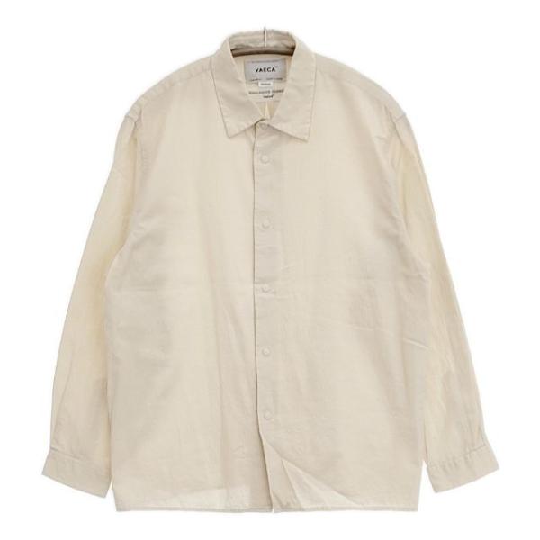 L269331-913008-49    YAECA コンフォートシャツ コットンシルク 60106 スナップボタン 長袖シャツ ベージュ ヤエカ 5-1217M 269331【参考ランク】A-B【全体の印象】やや使用感はありますが、全体的...