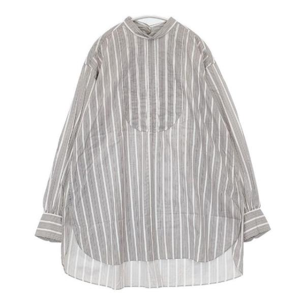 L269896-99108-39    LENO バックボタンブラウス ストライプ オーバーサイズ 長袖シャツ グレー ホワイト リノ 5-1221M 269896【参考ランク】A-B【全体の印象】やや使用感はありますが、全体的な印象として...