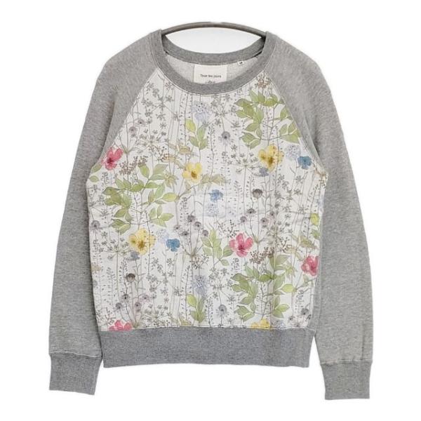 L272669-93608-19    TOUS LES JOURS ボタニカル リバティ 切替 トレーナー スウェット グレー マルチ トゥレジュール 6-0117M 272669【参考ランク】A-B【全体の印象】やや使用感はありますが、...