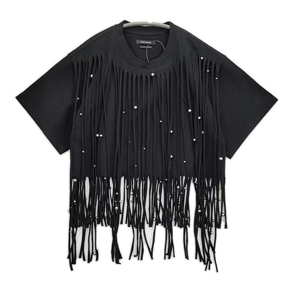 L272706-924008-99    ISABEL MARANT BIANEA スタッズ フリンジハーフスリーププルオーバー 半袖Ｔシャツ カットソー ブラック イザベルマラン 6-0407S 272706【参考ランク】A-B【全体の印...
