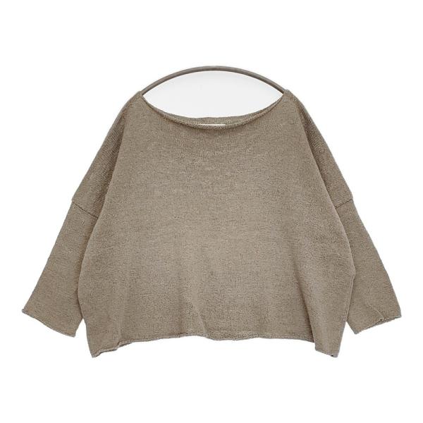 L276040-929908-79    evam eva linen cotton coil yarn boat neck pullover E241K092 リネンコットン ニット 24SS グレージュ エヴァムエヴァ 6-0303M ...