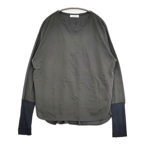 L276070-91308-19    PLUSPLUS プラスプラス 袖切り替えデザイン 長袖Ｔシャツ カットソー ロンＴ チャコールグレー 6-0221M 276070【参考ランク】B【全体の印象】使用感が見受けられますが、使用する上で...