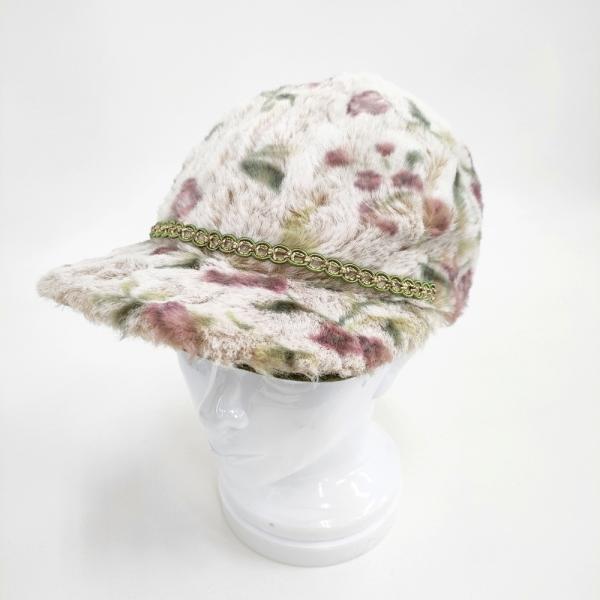 L277102-915608-59    Barairo no Boushi バラ色の帽子 花柄ファーキャップ 定価14850円 キャップ ベージュ バラ色の帽子 5-1215T 277102【参考ランク】A-B【全体の印象】やや使用感はあ...
