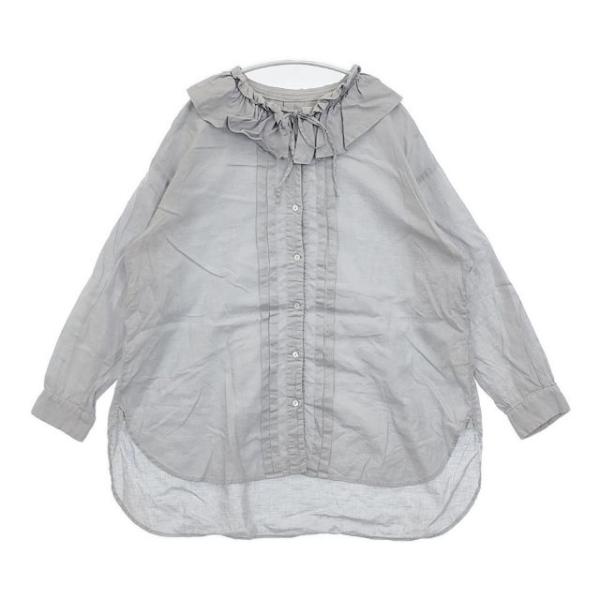 L277185-942908-109    nest Robe/UpcycleLino ラッフルカラー 01213-1035-1 ブラウス シャツ ライトブルー系 ネストローブ/アップサイクルリノ 6-0425M 277185【参考ランク】...