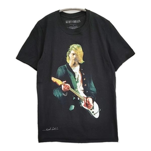 M277465-93008-29    Kurt Cobain カート・コバーン フォトプリント Nirvana サイズS バンT バンド 半袖Ｔシャツ カットソー ブラック 6-0501S 277465【参考ランク】B【全体の印象】使用感...