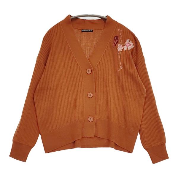 L278237-923408-69    VIVIENNE TAM 未使用 SOLID COLOR KNIT WITH GREPE EMB 刺繍 定価31900円 カーディガン オレンジ ヴィヴィアンタム 6-0215T 278237【参考...