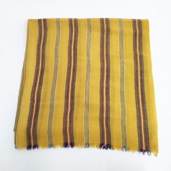 L278711-96508-29    LOVAT&amp;GREEN ウール ストライプ 大判 マフラー ストール マスタード ロバットアンドグリーン 6-0112T 278711【参考ランク】A-B【全体の印象】やや使用感はありますが、...