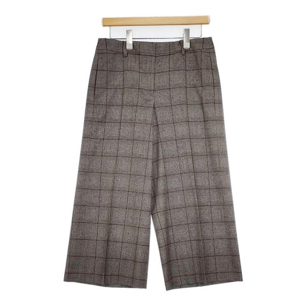 L279813-920008-59    theory luxe MARICA GREN FLANNEL チェック柄 ウール混 サイズ40 キュロット グレージュ ブラウン セオリーリュクス 6-0131T 279813【参考ランク】A-B...