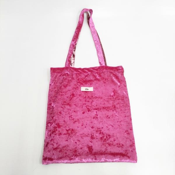 L279838-910408-49    Uhr ベロア トートバッグ ピンク ウーア 6-0122T 279838【参考ランク】B【全体の印象】使用感が見受けられますが、使用する上で支障となるような大きなダメージではないと思います。※詳し...