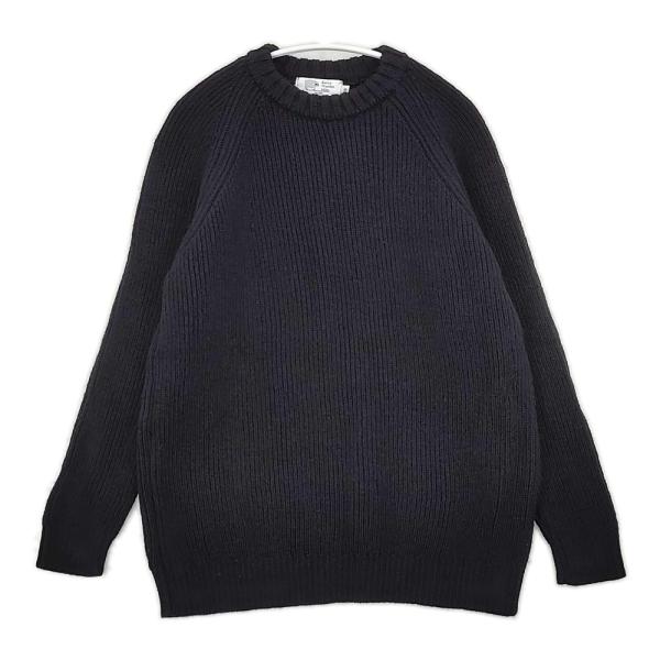 L279924-920008-59    Kerry Woollen Mills ウール リブクルーネックセーター フィッシャーマン 38 ニット ネイビー ケリーウーレンミルズ 6-0131T 279924【参考ランク】A-B【全体の印象...