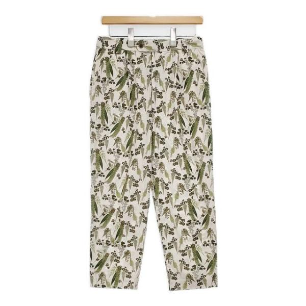 L283282-920808-79    atelier naruse デヴォ社 プリントシリーズ botanical ボタニカル テーパード パンツ ベージュ グリーン アトリエナルセ 6-0507M 283282【参考ランク】A-B【全...
