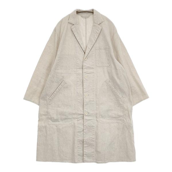 L284075-952008-159    UpcycleLino WIFE&amp;HUSBAND atelier coat アトリエコート 定35200円 サイズ1 リネンコットン ベージュ アップサイクルリノ6-0418M 28407...
