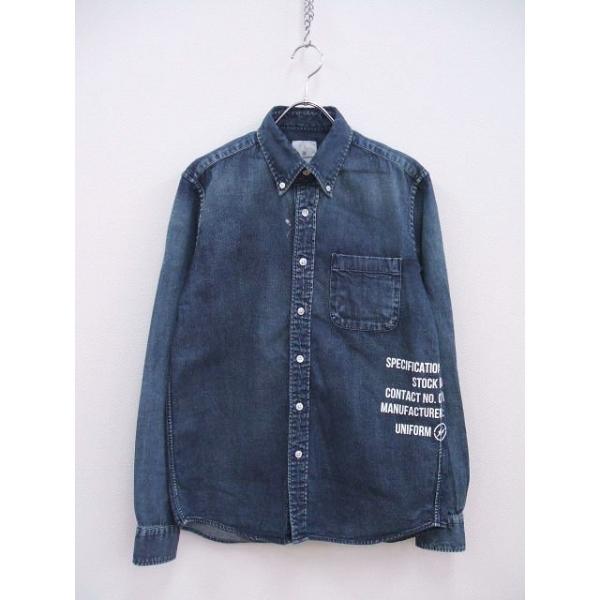 MF87098-926008-159    uniform experiment DAMAGED DENIM B.D SHIRT 長袖シャツ ブルー メンズ ユニフォームエクスペリメント 2-0407M F87098【参考ランク】A-B【全...