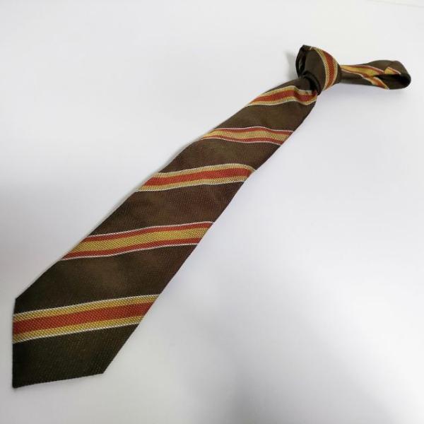 MF97511-19156082-59    FRANCO BASSI GOLDEN 80's VINTAGE シリーズ シルク100％ イタリア製 ネクタイ ブラウン フランコバッシ 5-0212G F97511【参考ランク】A-B【全体...