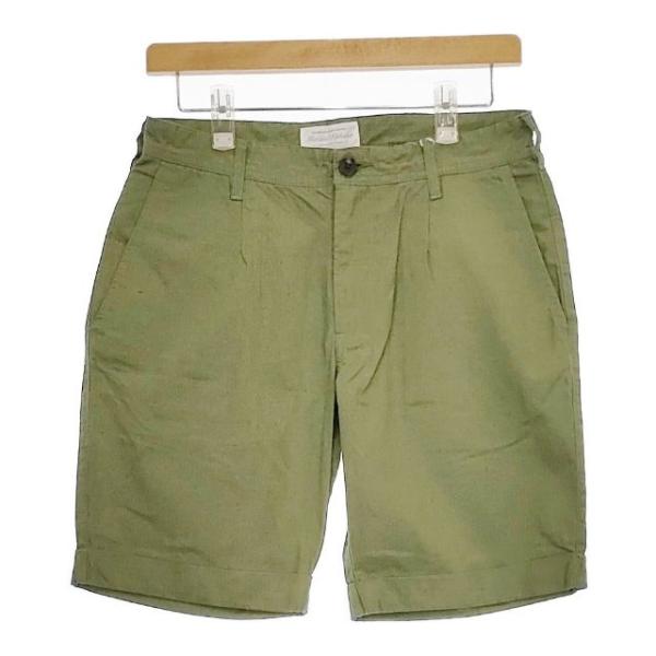 MF98049-19120814-19    MANUAL ALPHABET 新品 定価13800円 1 コットンリネン ショート ハーフパンツ ショーツ カーキ マニュアルアルファベット 5-0413S F98049【参考ランク】S【全体...