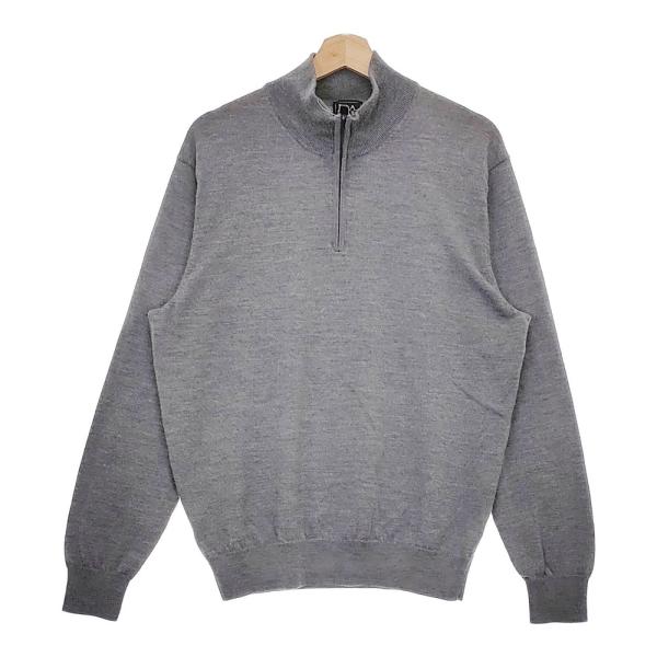 MF98628-918208-59    Jos. A. BANK ジョスエーバンク ハーフジップニット メリノウール100％ ハイネック XL セーター ニット グレー 5-0107T F98628【参考ランク】A-B【全体の印象】やや使...