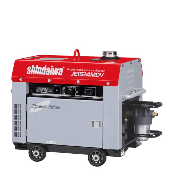 【新ダイワ JE1514MDV-Y330B エンジン高圧洗浄機】寸法（長さ×幅×高さ）（mm）:862×470×647本体乾燥質量(kg):88排気量（cm?):215吐出圧力　MPa（kgf/cm2）:14.7(150)吐出量(L/min...