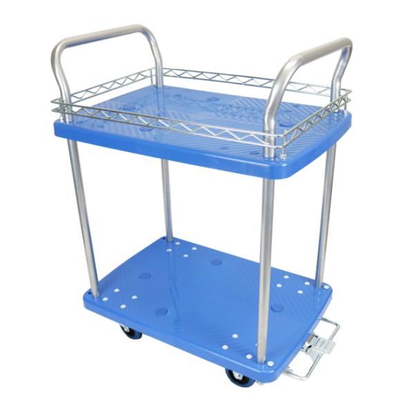 【仕様・状態】■本体重量:16.5kg■内寸サイズ:上段／465×660mm（こぼれ落ちガード内々）下段／380×570mm（柱から柱まで）■積載能力:均等荷重：2段合計 150kg■車輪:・エラスティックラバー車輪（サイズ：100φ×21...