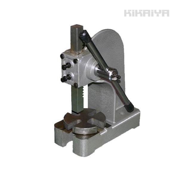 【仕様・状態】■本体重量:14.4kg■丸プレートサイズ:直径 125ｍｍ/厚み 20ｍｍ■プレス許容高さ:プレート上面から 120mm■プレス部角サイズ:25ｍｍ■ハンドレシオ:20：1■能力:1トン■プレートの厚み:20mm■プレス中心...