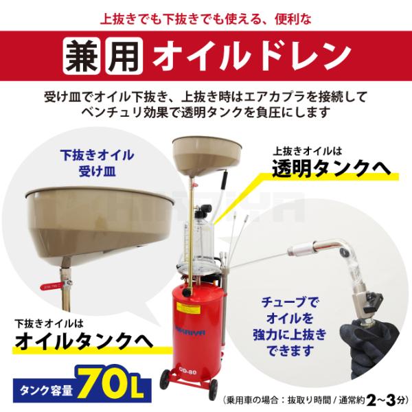 オイルドレン 上抜き兼用 「見えるんです」 オイルドレーナー エアー式 オイルチェンジャー KIKAIYA | KIKAIYA-MAX | SitePromo
