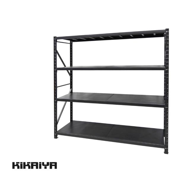 【仕様・状態】■本体重量:42kg■組立サイズ:幅200×奥行60×高さ200cm■耐荷重:全体 600kg／各棚 均等150kg■鉄板厚:棚板 0.6mm、支柱 0.9mm■固定穴:Φ9mm■梱包サイズ:【3個口】960×590×220m...