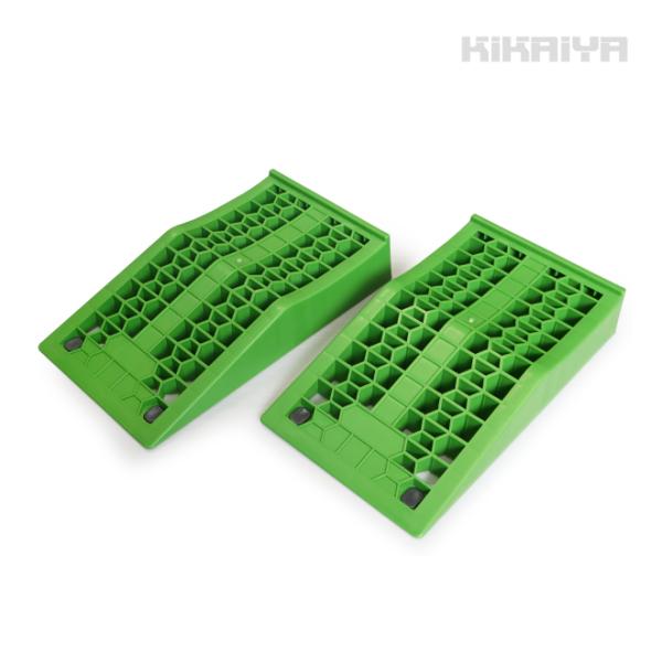 ・幅が250mmと広く、車輪を乗せやすい形状です・スリップしにくいハニカムデザインの溝渠は、水はけも強度も優れています・タイヤに合わせて面が曲がっているため、安定します・脱輪しにくいよう、輪止め仕様になっています・長さが445mmと短く、ジ...