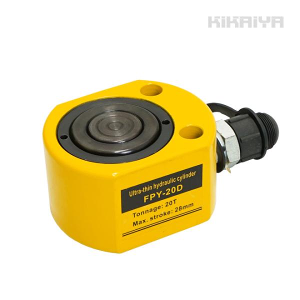 ・フラットシリンダー20トン単体商品ですポンプは付属しません・2段式シリンダーなのでストロークが大きく、通常のフラットシリンダーより作業範囲が広がります・リターンは手動になります（リターンスプリングは内蔵しておりませんので無負荷時は上から押...