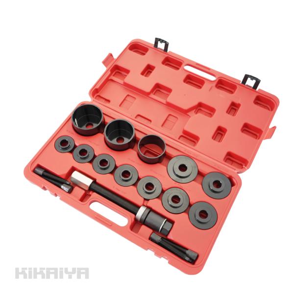 ●フロントハブベアリングの抜き取りと圧入に使用するツールセットです●ステアリングアセンブリを分解することなく作業が可能です●FF車やバン、軽トラックでの作業に適しています12種類のアタッチメントから必要な物を選び、用途に合わせてご使用くださ...