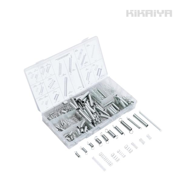 ●引張荷重受け、圧縮荷重受けに●引きバネ12サイズ、押しバネ8サイズのセットで、品揃えが豊富です●押しバネは丈夫で弾力性があり、衝撃を吸収します●押しバネはスプリング用ワッシャを使用し取り付けするか、ガイド穴を両端に持たせ、そこにばねを落と...