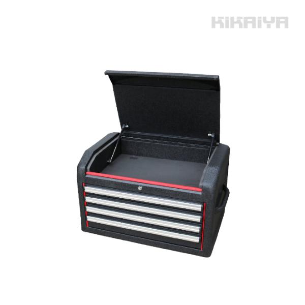 ●ツールチェスト4段＋上段スペースの収納力抜群新型チェストです●リンクル塗装なので表面の艶を抑えています●トップパネル、引き出し部分に中敷きマットが付いております●引き出しは全てボールベアリング入りなので、開け閉めがスムーズです取っ手はお客...