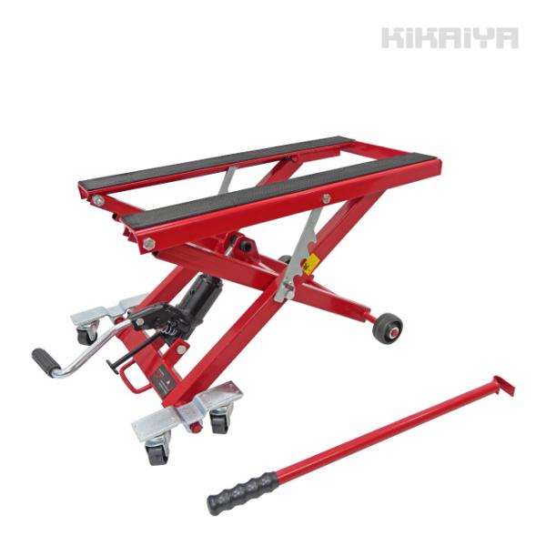 【仕様・状態】■重量:24.0kg■最大能力:500kg（1100LBS）■受け台高さ:最低 110mm／最高 400mm■ストッパー高さ:約205、270、335、395mm（4段階）■キャスター:固定車輪 2個：φ70×幅35mm（プラ...