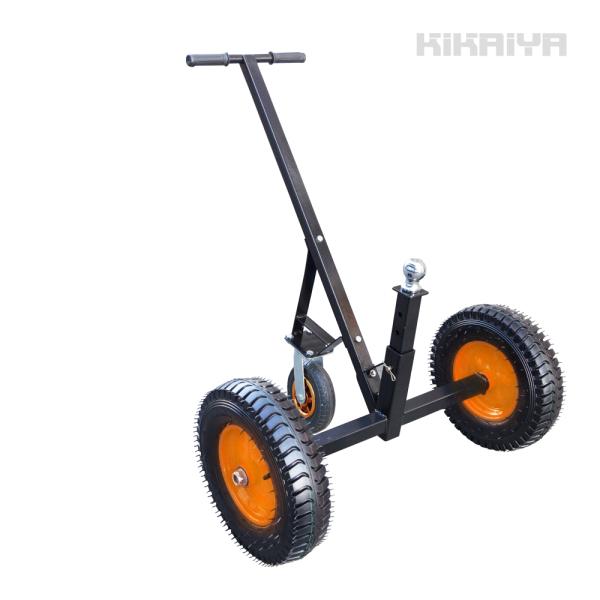 【仕様・状態】■本体重量:21kg■最大耐荷重:360kg■材質:フレーム/45#スチール、タイヤ/ポリウレタン■タイヤサイズ:大/Φ395×85mm、小/Φ185×50mm■ヒッチボールストローク:180mm（45mm間隔5段階）■ヒッチ...