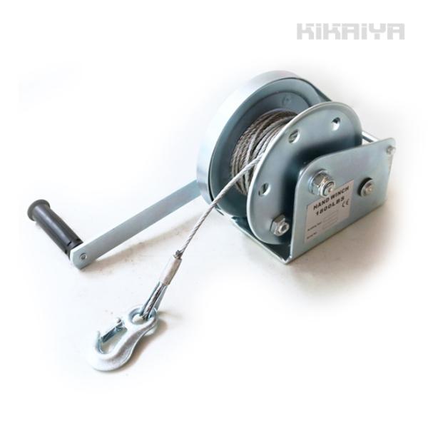 【仕様・状態】■本体重量:9.8kg■材質:スチール（亜鉛メッキ仕上げ）■ワイヤー:直径 5mm／15M■最大吊り上げ能力:360kg■最大横引き能力:820kg■サイズ:画像参照■ギアレシオ:5：1【別途送料(1点につき)】★沖縄県：10...