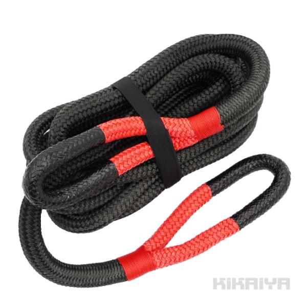 【仕様・状態】■重量:3.75kg■材質:ナイロン■サイズ:ロープ太さ約Φ25mm / 全長約9M■破断荷重:14.5トン■梱包サイズ:510×195×180mm　梱包重量4kg※牽引時はフックやシャックルなどの連結具をご使用ください※使用...