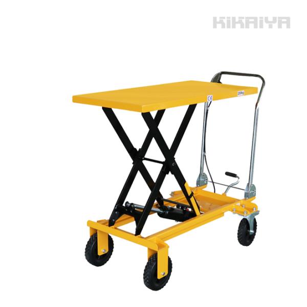 【仕様・状態】■本体重量：60.0kg（梱包重量 65.0kg）■最大能力：200kg（足踏み式ポンプアップ）■テーブルサイズ：1000×500×35mm■天板板厚：2.3mm■テーブル高さ：340〜1000mm■ハンドル高さ：1000mm...