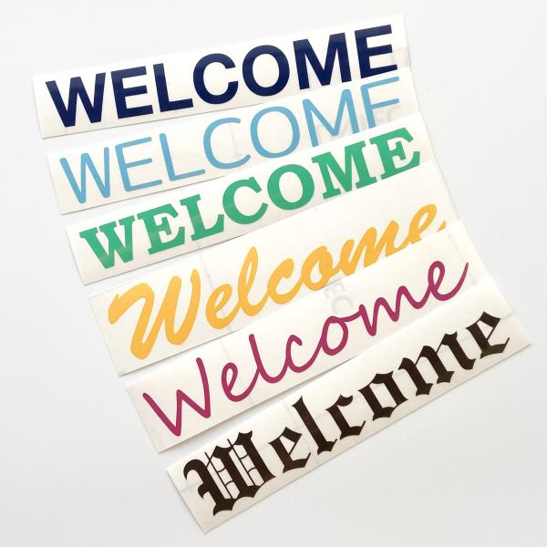 【発売日：2023年01月04日】記号や括弧などそれぞれ1とカウント。制作文字「WELCOME！」を2枚で16文字では「8文字」を選択し、数量「2」でご注文17文字以上で割り切れない場合は、1文字を数量「17」でご注文　*素材：タックペイン...
